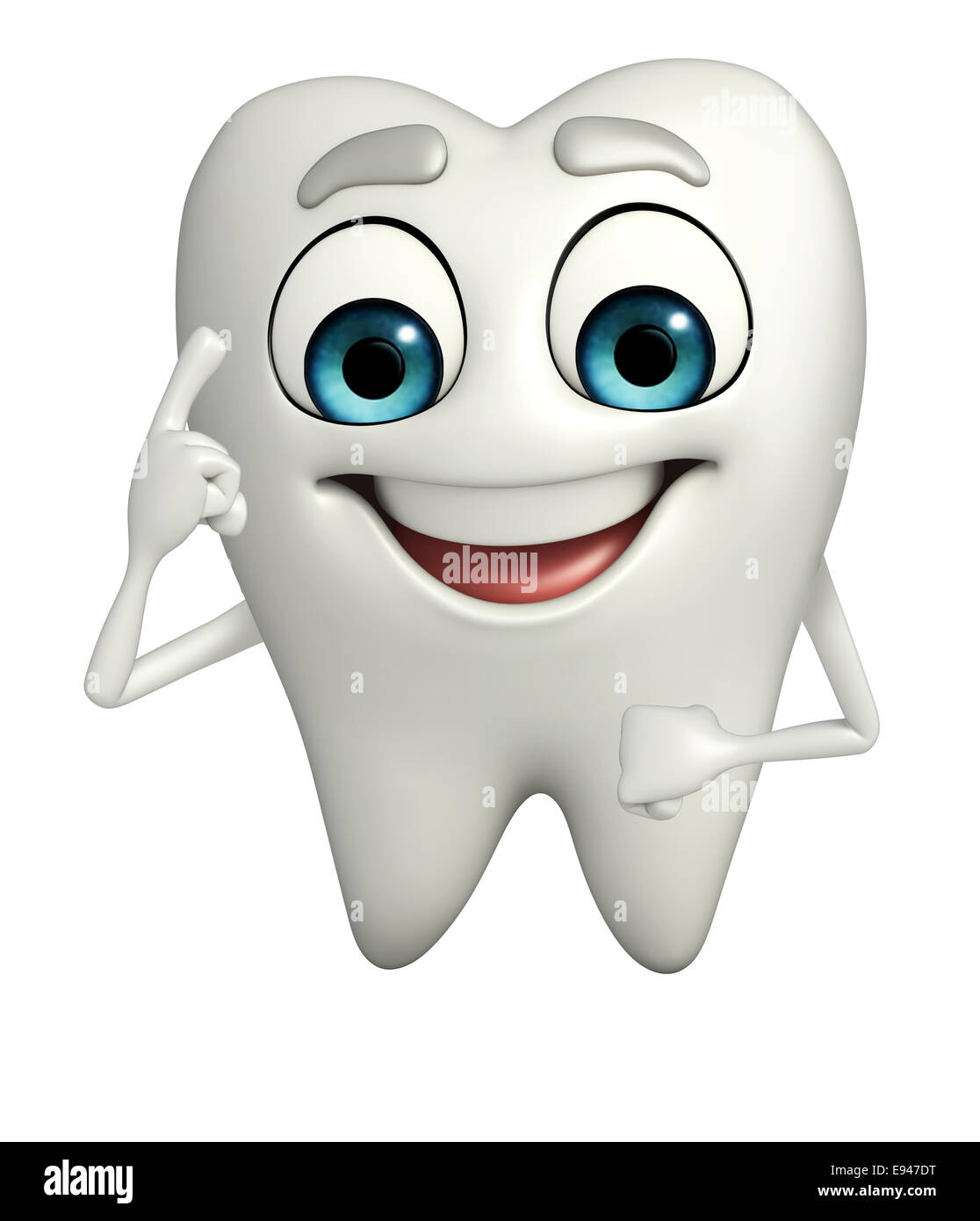 Cartoon character of teeth with thinking pose Stock Photo - Alamy