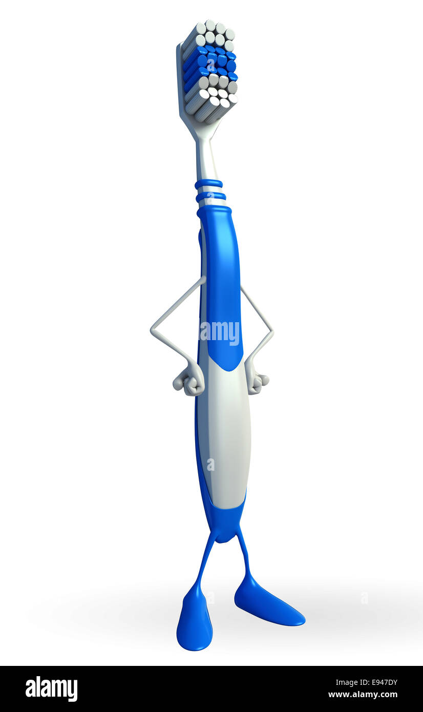 Cartoon Character of toothbrush is standing Stock Photo - Alamy