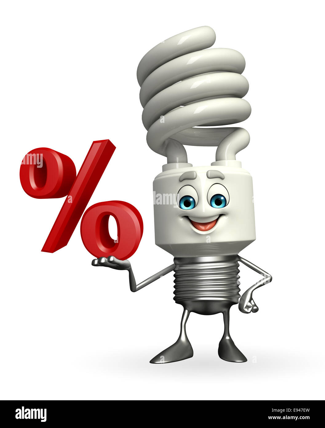 Cartoon Character of CFL with Percentage Stock Photo - Alamy