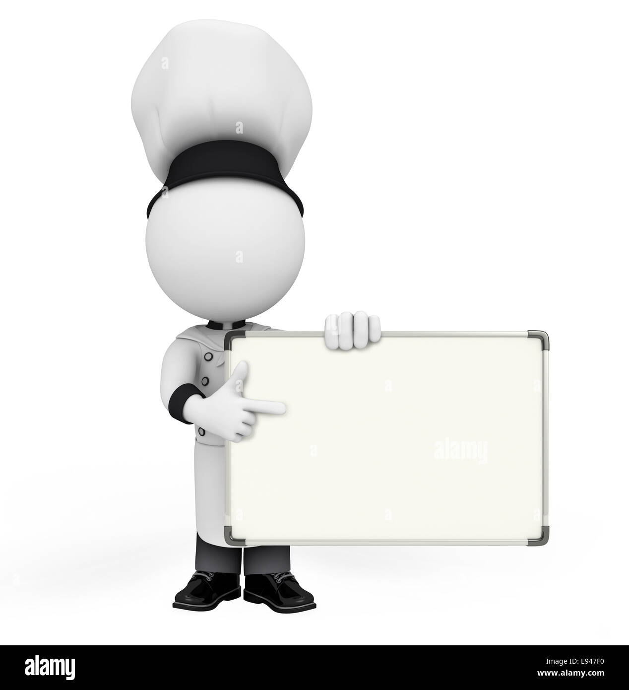 Illustration of white character as a chef with display board Stock ...