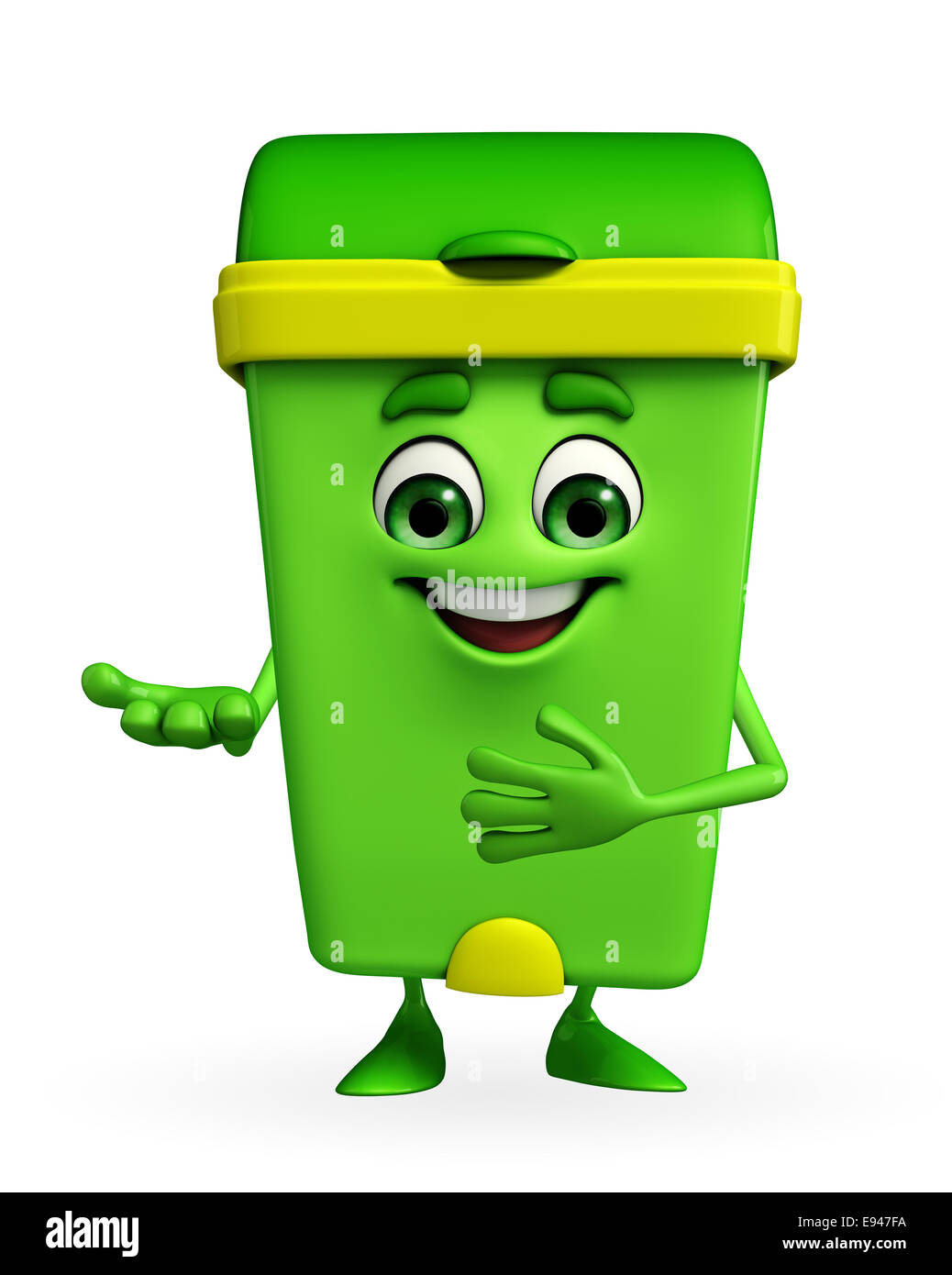 Cartoon Character of Dustbin with welcome pose Stock Photo - Alamy