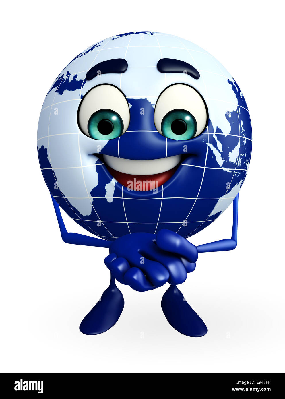Cartoon Character of Globe with promise pose Stock Photo - Alamy