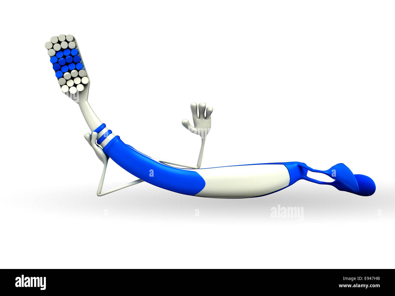 Cartoon Character of toothbrush with hello pose Stock Photo - Alamy