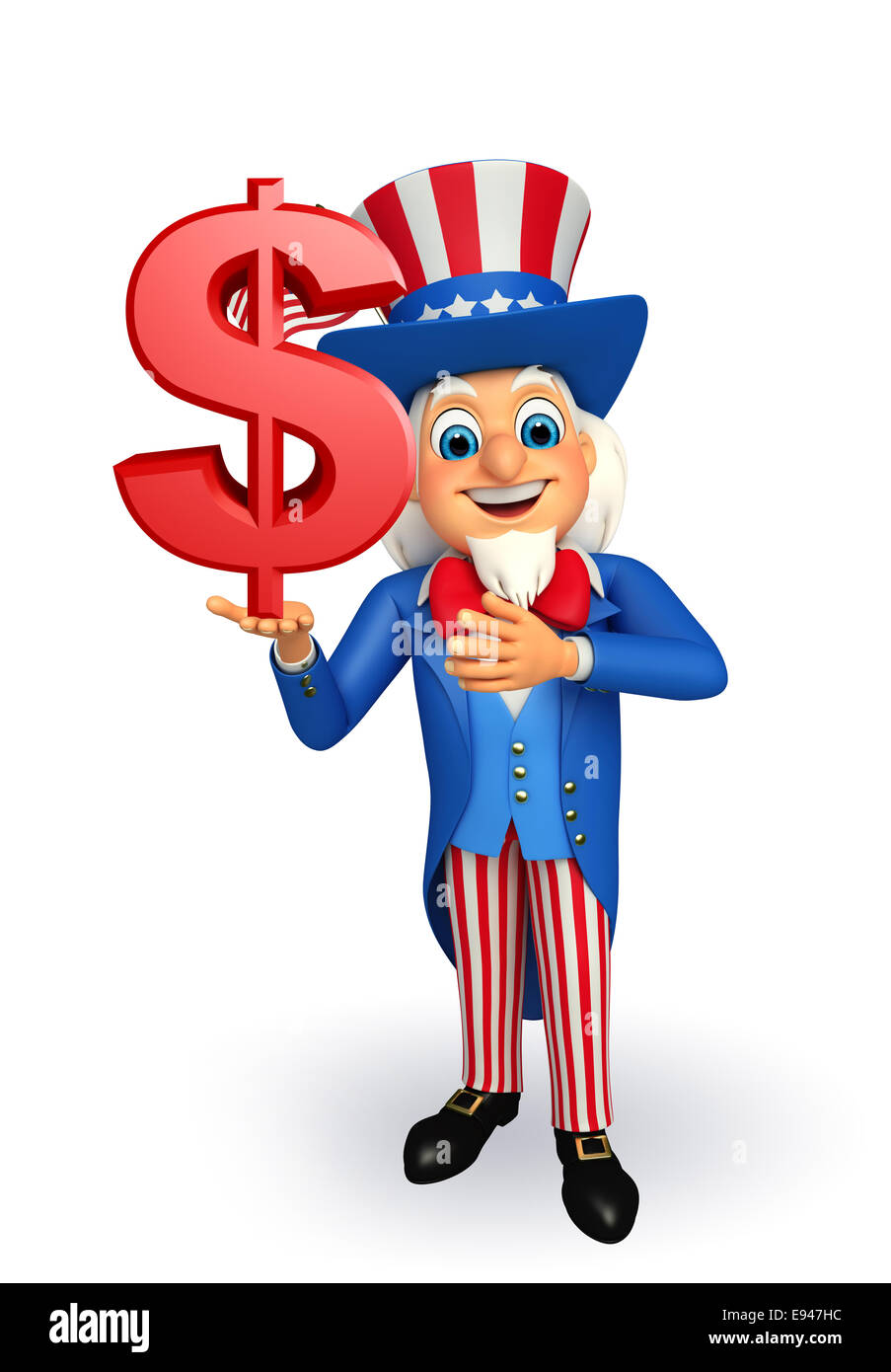 Illustration of uncle sam with dollar sign Stock Photo - Alamy