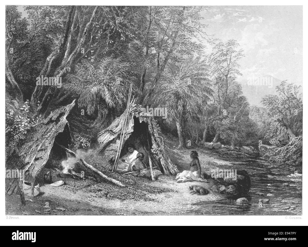 This 1873 illustration by Booth depicts a Native encampment, showcasing ...