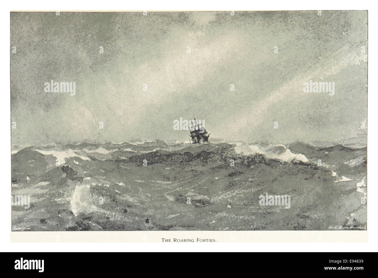 This 1896 illustration by Bull depicts the Roaring Forties, a region of ...