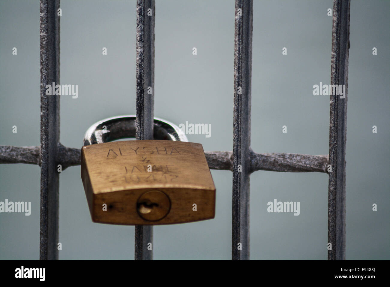 love paddle locks Wellington harbour bay New Zealand Stock Photo - Alamy
