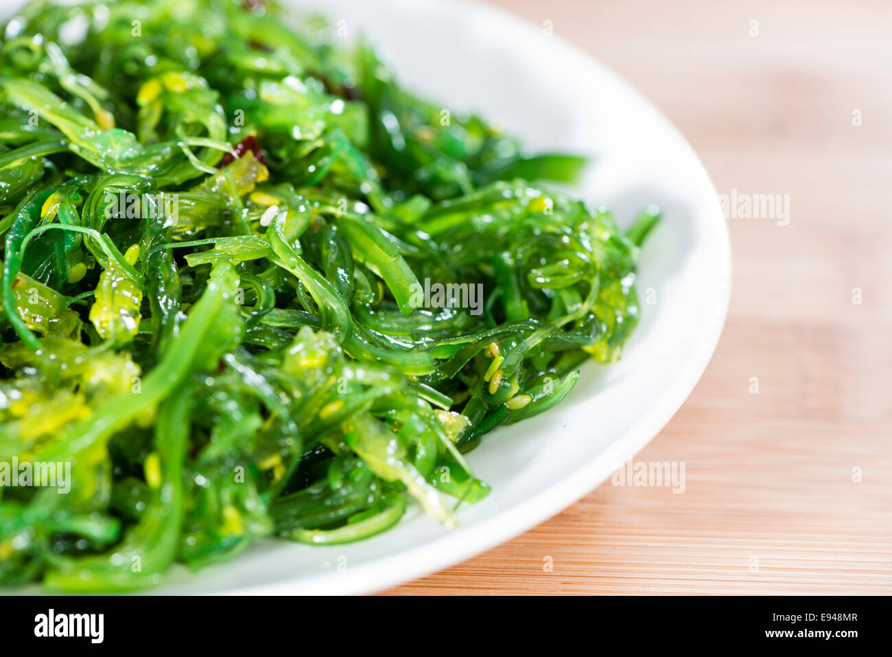Portion of fresh made Kelp Salad (detailed close-up shot Stock Photo ...