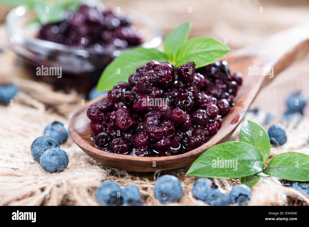 Portion of canned Blueberries with some fresh fruits Stock Photo - Alamy