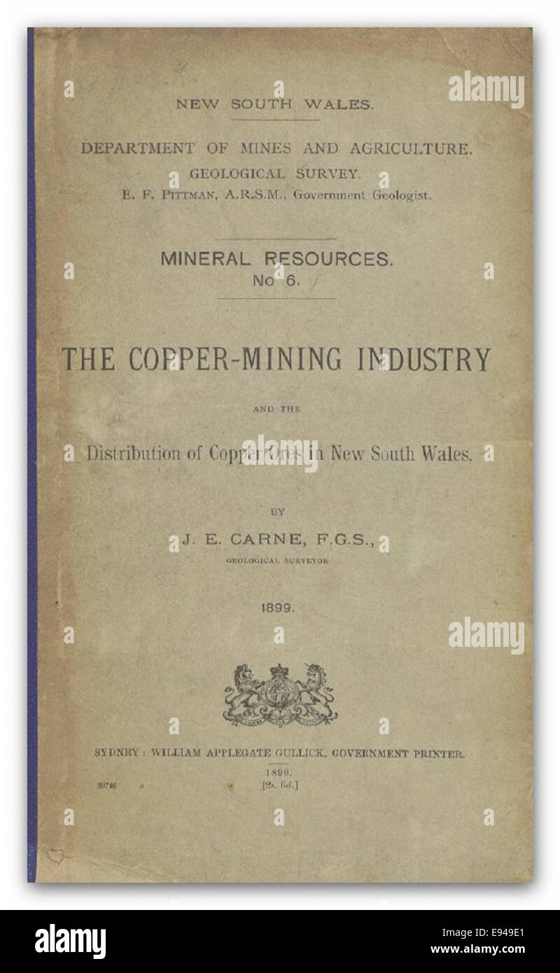 This 1899 publication by Carne provides a historical look at the copper ...