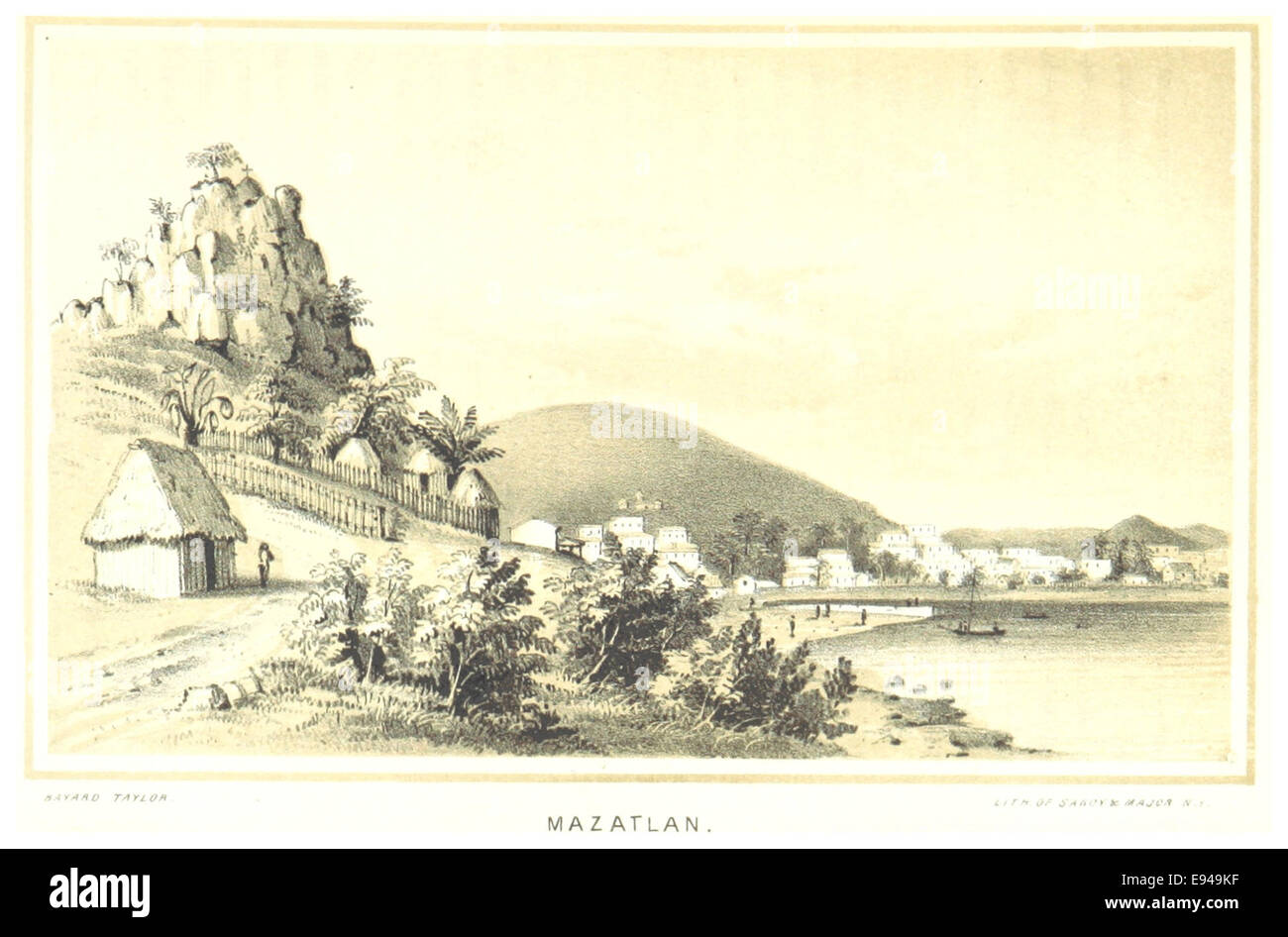 An 1850 illustration of Mazatlán, Mexico, capturing the city’s layout ...