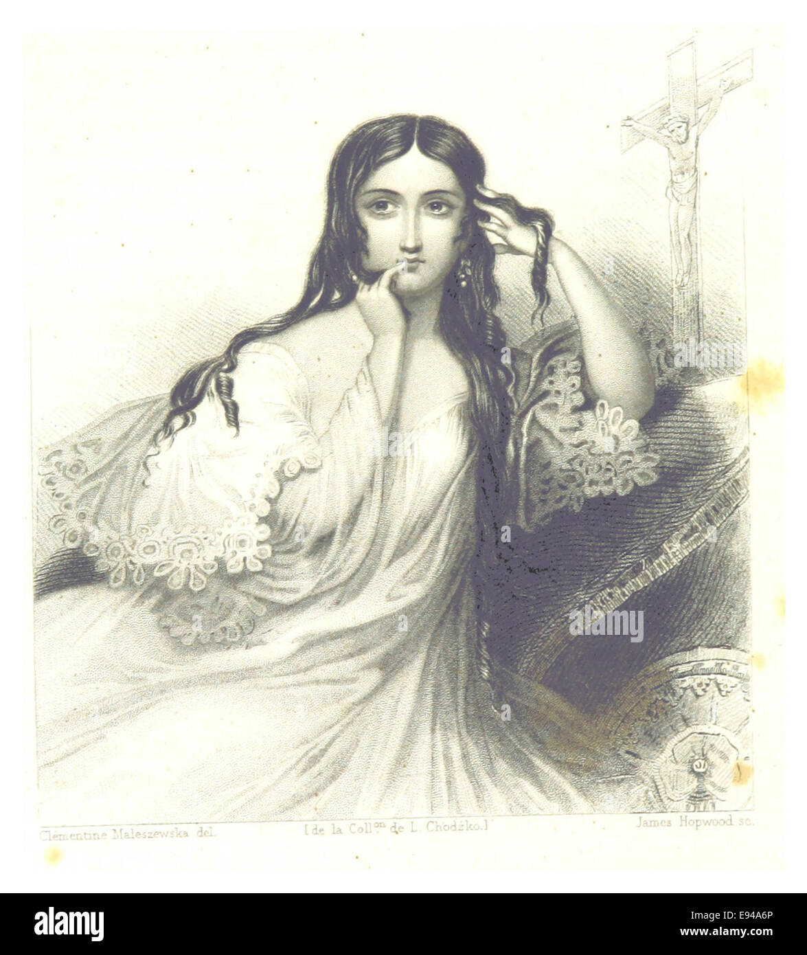 This 1839 sketch by Chodzko depicts Helene Ostrorog, an individual ...