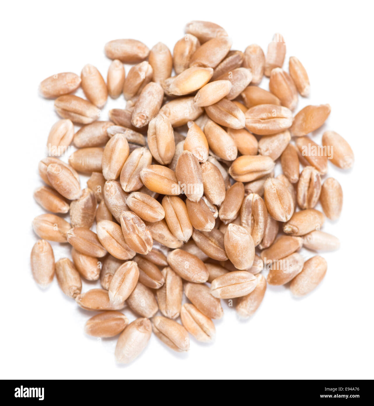 Portion of Wheat Grains isolated on pure white background Stock Photo ...