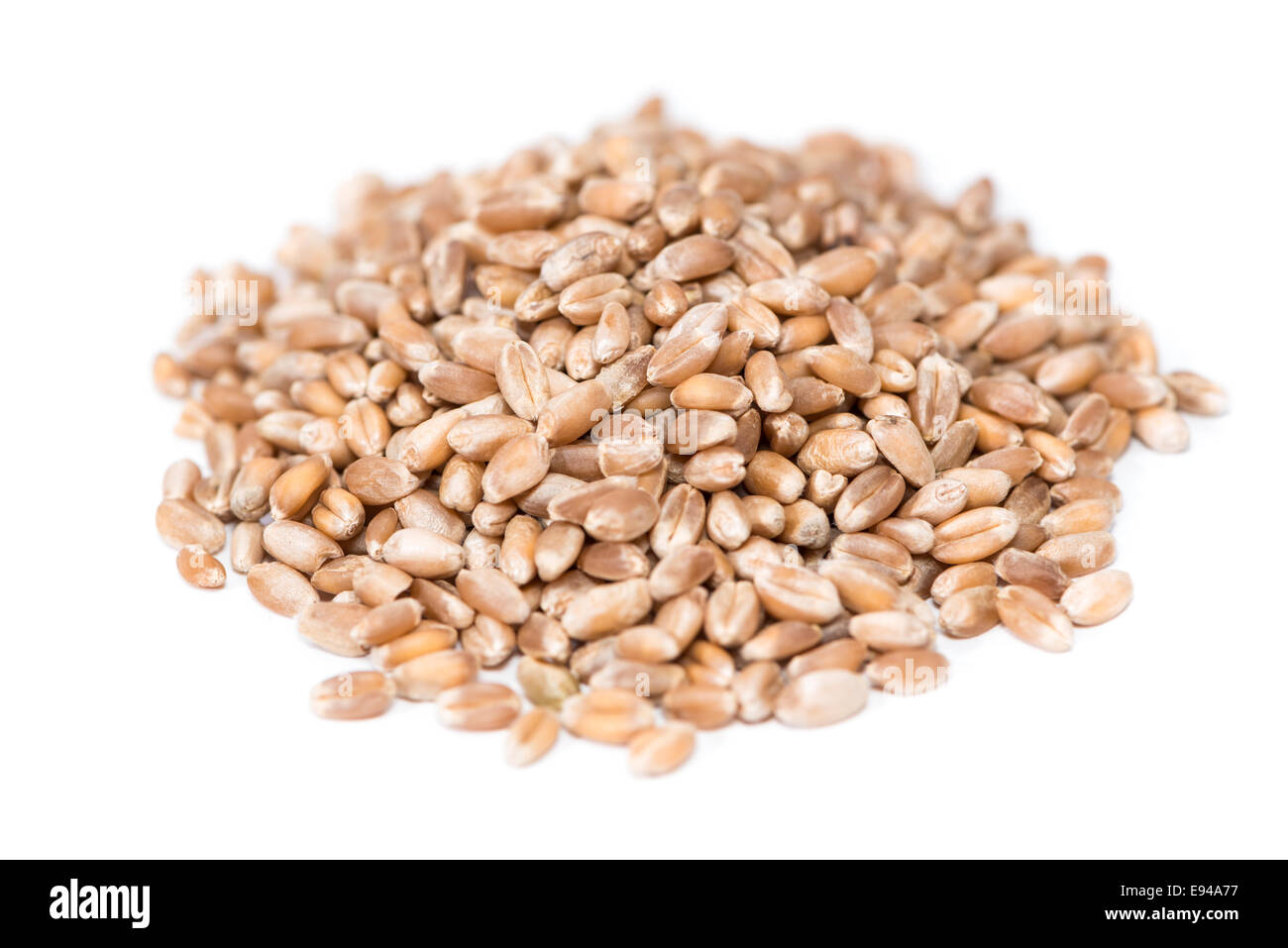 Portion of Wheat Grains isolated on pure white background Stock Photo ...