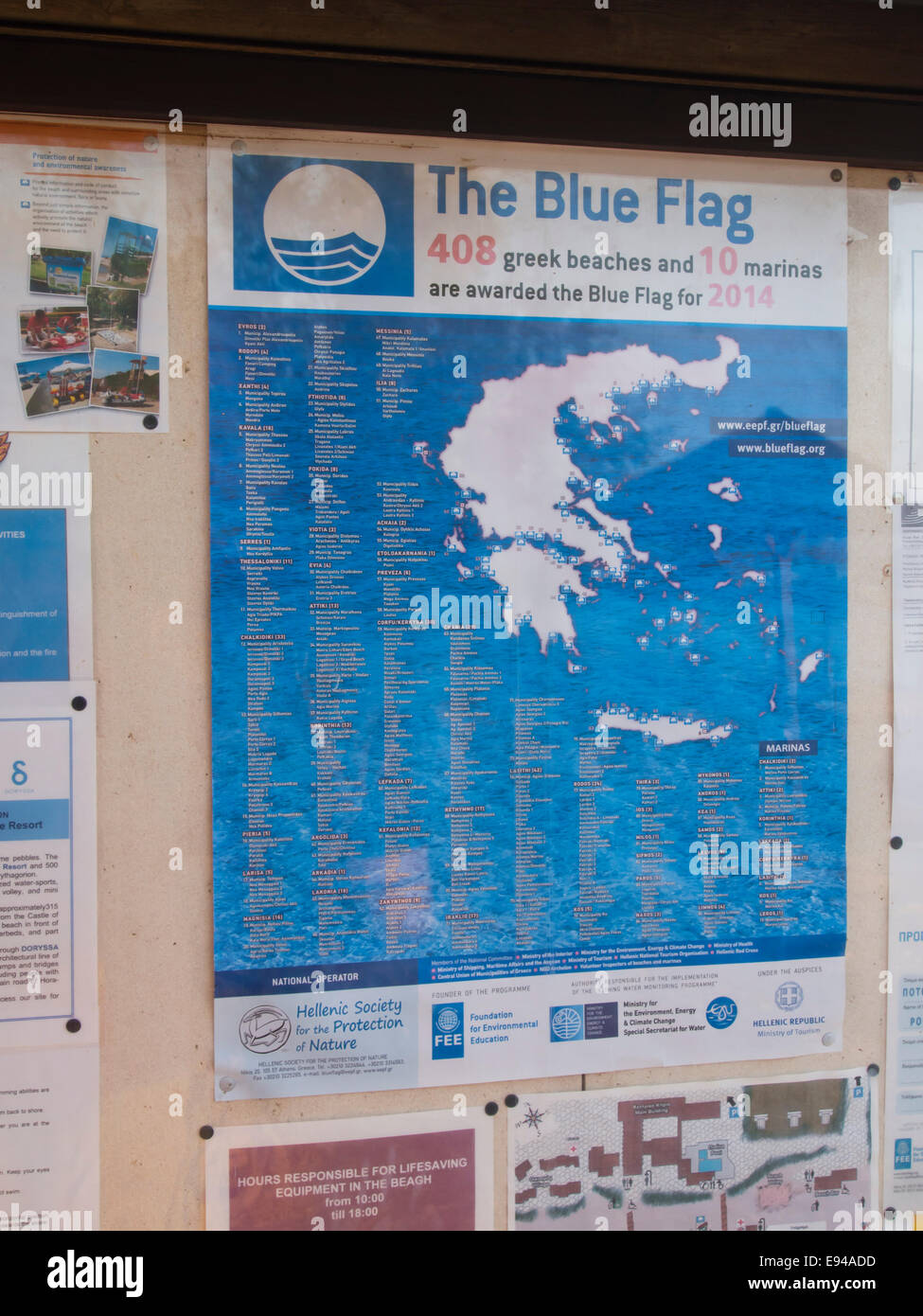 Greece has many Blue Flag beaches proudly posted at the entrance to one ...