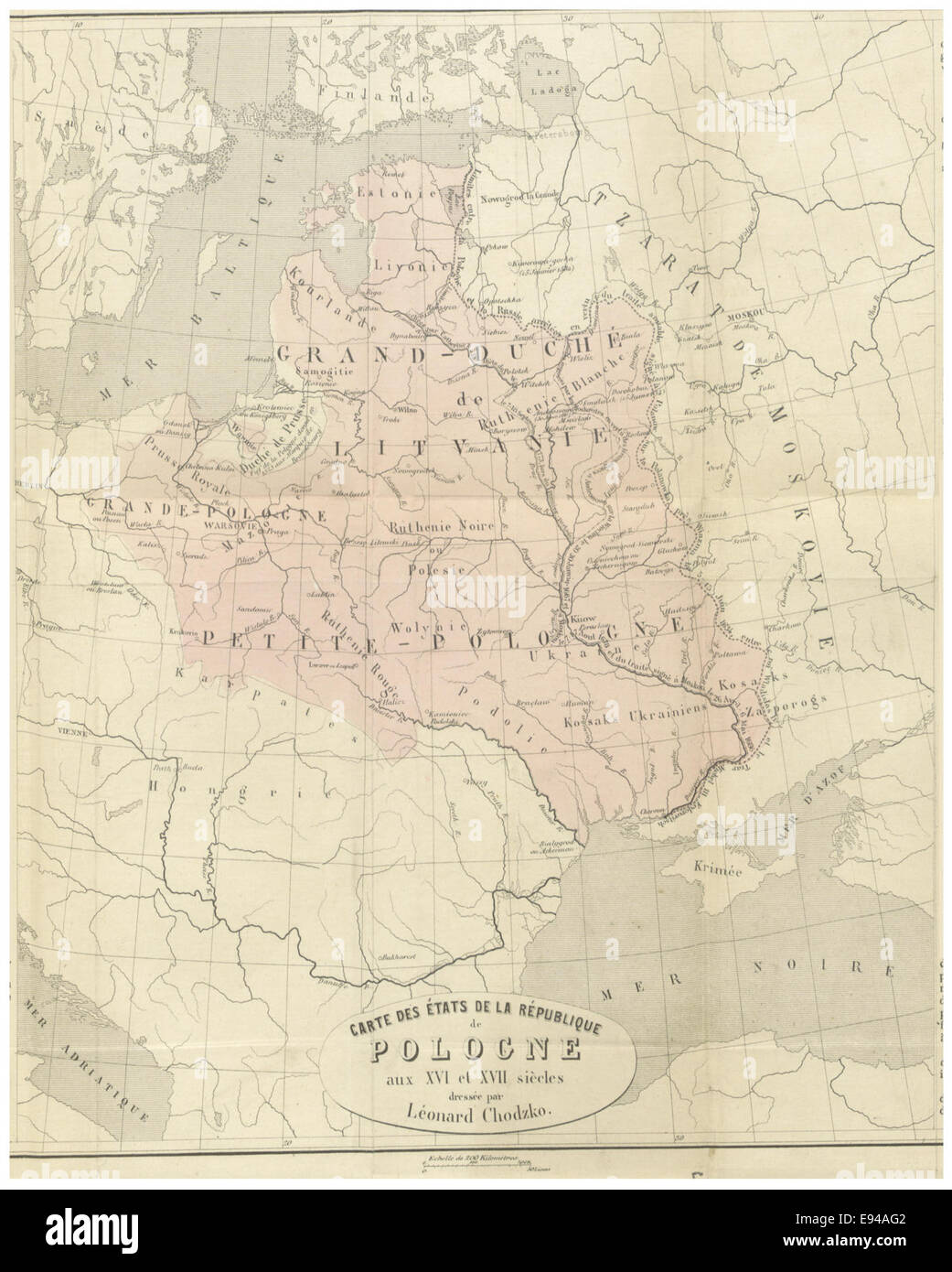 An 1861 map by Chodzko, depicting the territories of the Polish ...