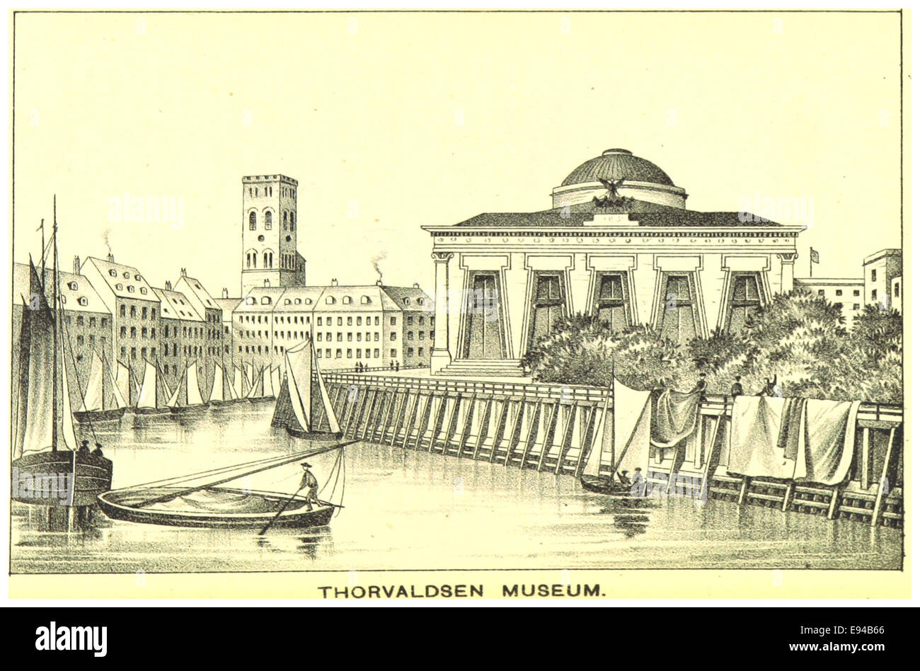 An 1887 illustration of the Thorvaldsens Museum, depicting its ...
