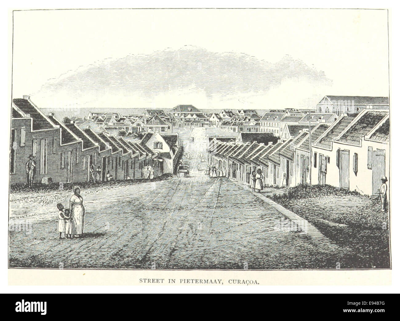 This vintage illustration from the Caribbean island of Curaçao shows a ...