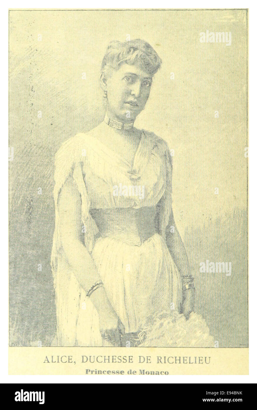 This 1892 vintage illustration by Dumont portrays Alice, Duchess of ...