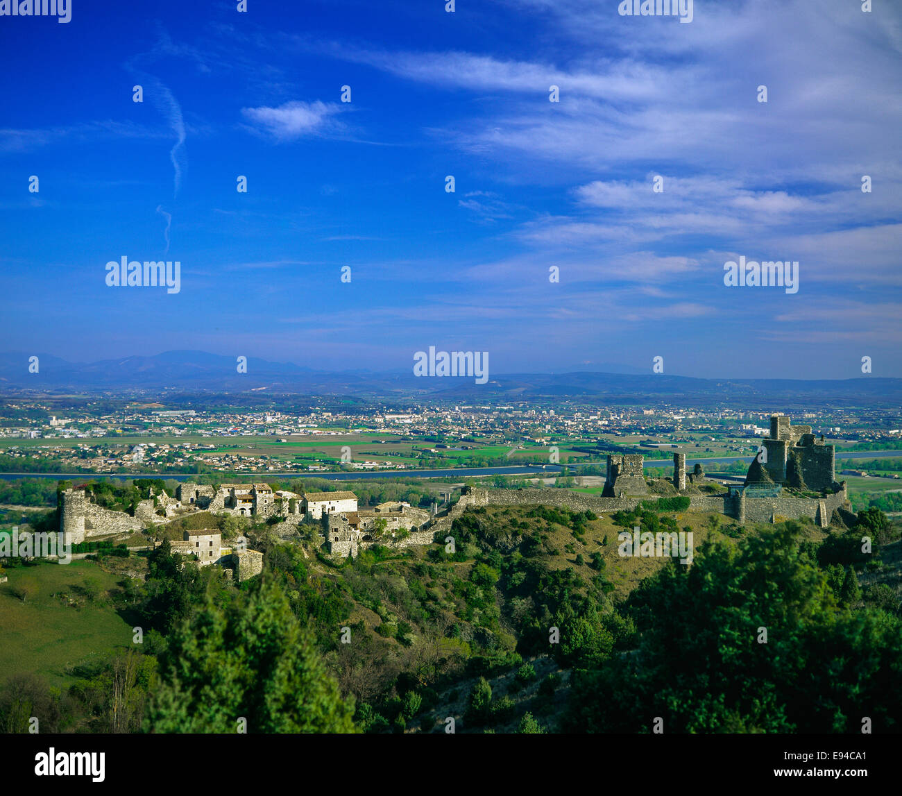 Rochemaure castle remain 12th century hi-res stock photography and ...