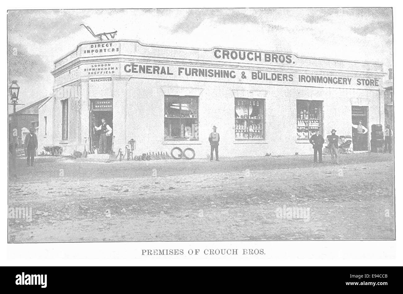 This 1893 illustration depicts the premises of Crouch Bros, capturing ...