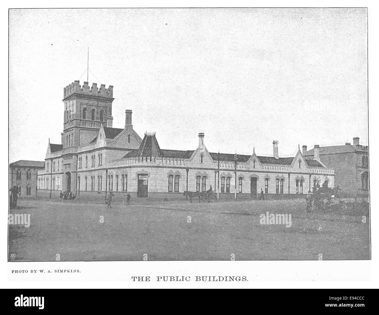A 1893 illustration titled 'The Public Building,' showing an ...