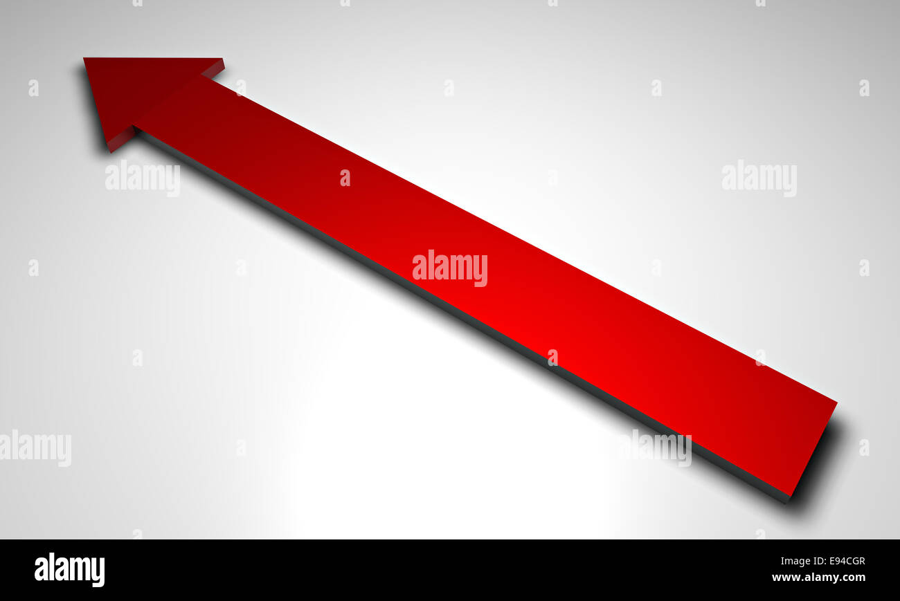 Oblique red arrow on a white background Stock Photo - Alamy