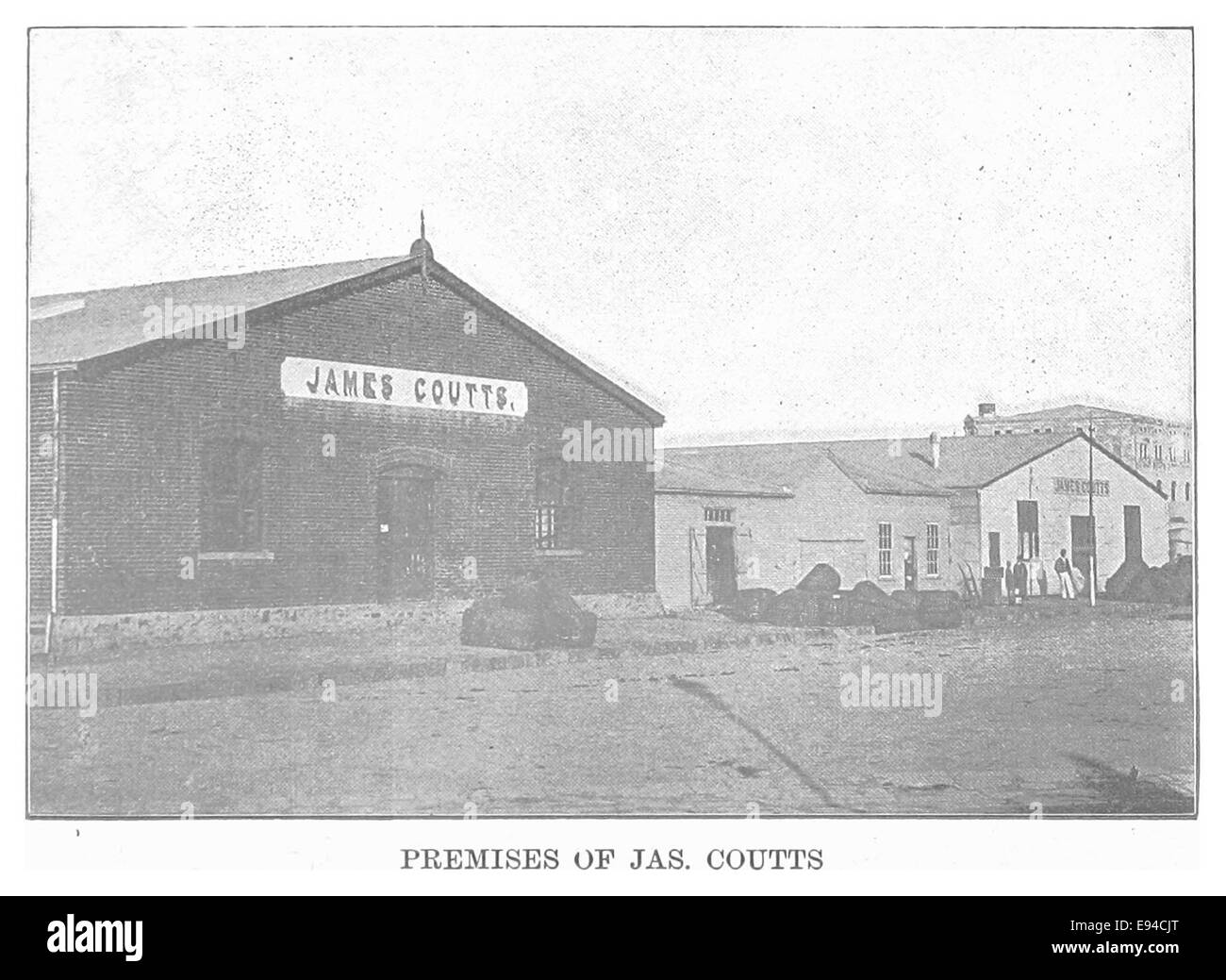 An 1893 illustration showing the premises of James Coutts, likely a ...