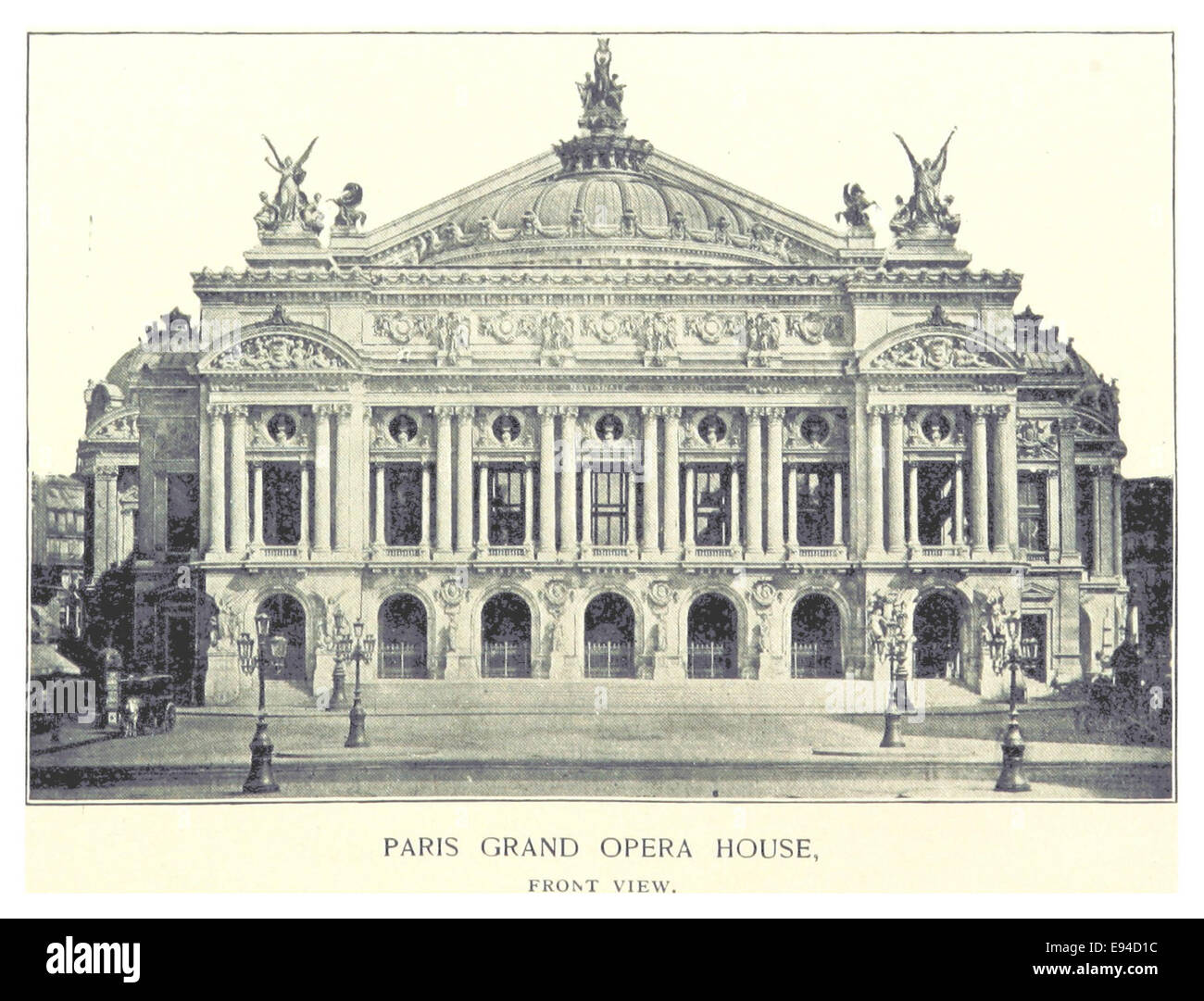 An 1891 illustration of the front view of the Grand Opera House in ...