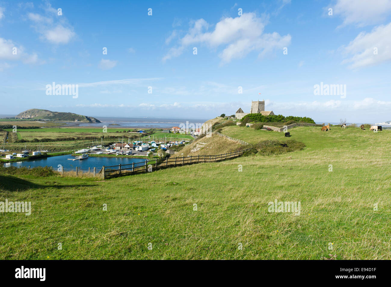 St Nicholas Church and Uphill Harbour, Uphill, Weston-Super-Mare ...