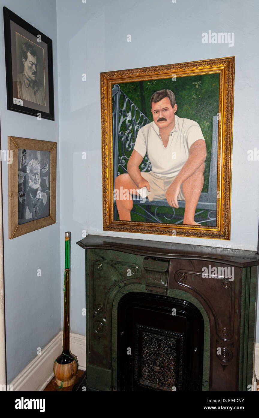 US, Florida, Key West. Interior of Ernest Hemingway Home Stock Photo ...