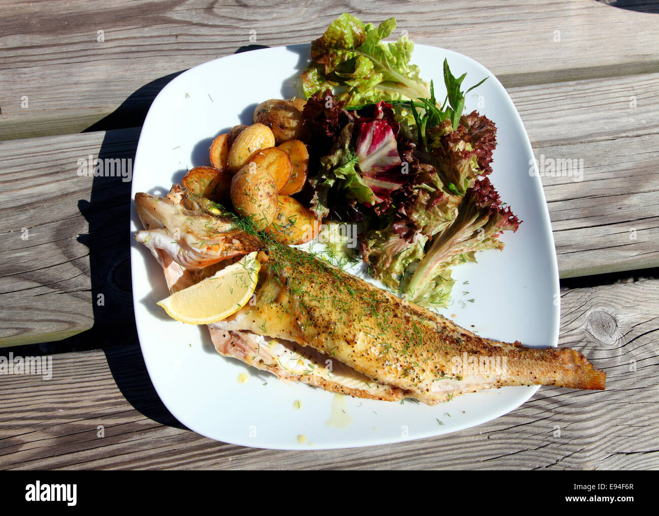 Rugen Island Baltic fish lunch Stock Photo - Alamy