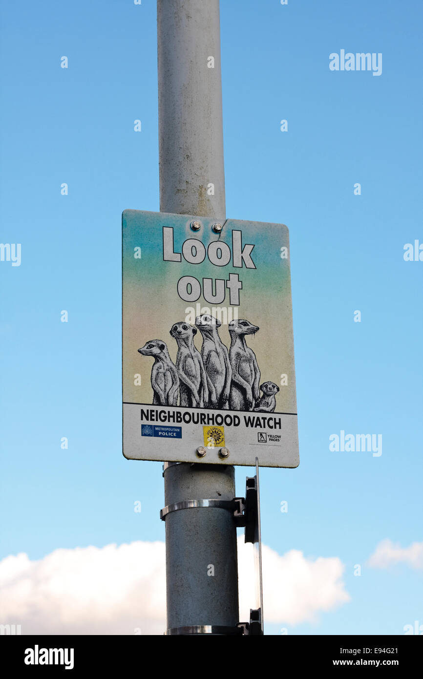 Neighbourhood Watch sign on a lamppost Stock Photo - Alamy