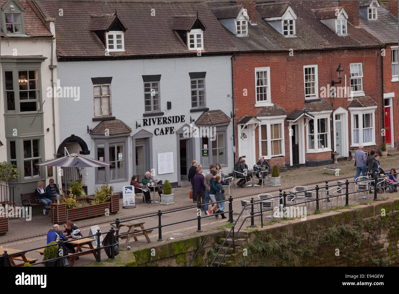 Pubs and cafes on the riverside, Bewdley, Worcs UK Stock Photo - Alamy