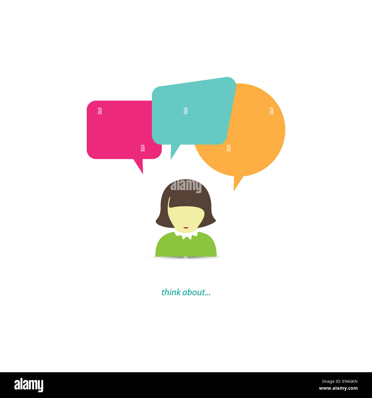 Vector cartoon girl speaking hi-res stock photography and images - Alamy