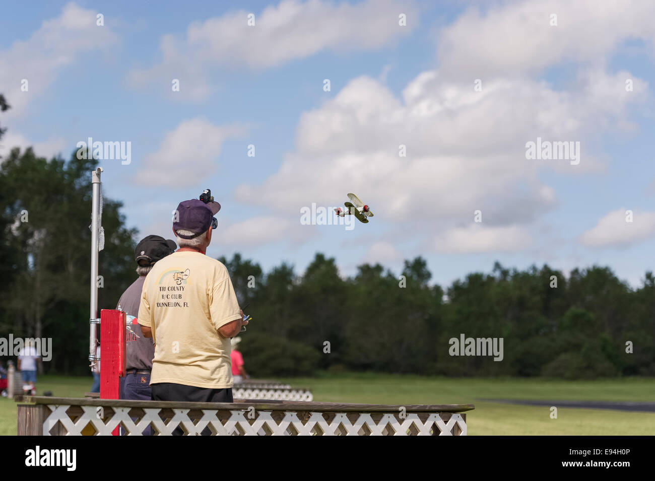Men flying radio controlled airplanes at the Ocala, Florida model ...