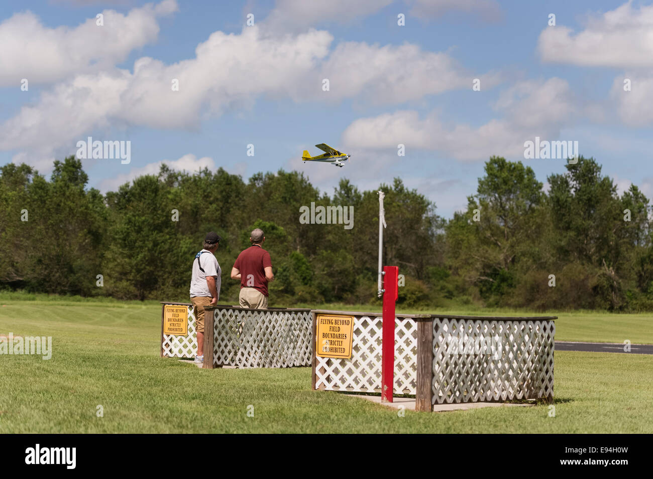 Men flying radio controlled airplanes at the Ocala, Florida model ...