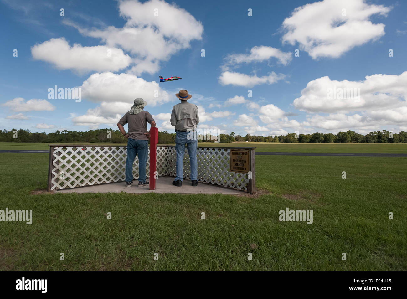 Men flying radio controlled airplanes at the Ocala, Florida model ...