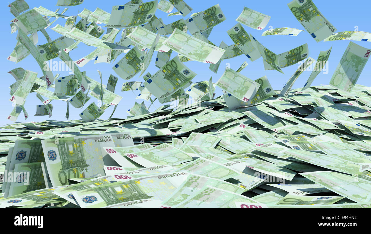 Euro falling from the sky Stock Photo - Alamy