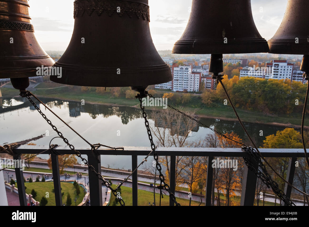 Bells under evening downtown Stock Photo - Alamy