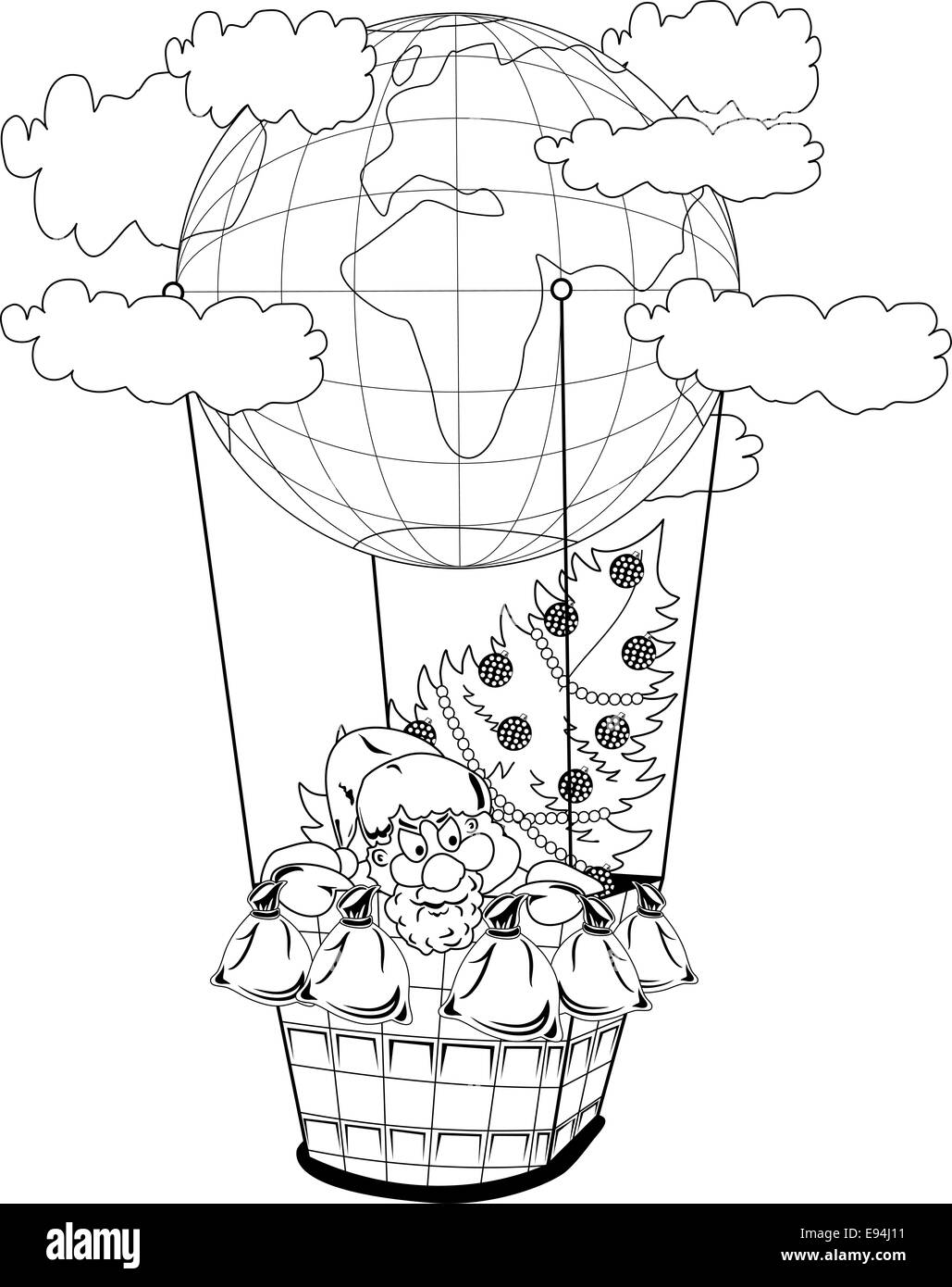 Abstract drawing santa claus Black and White Stock Photos & Images - Alamy