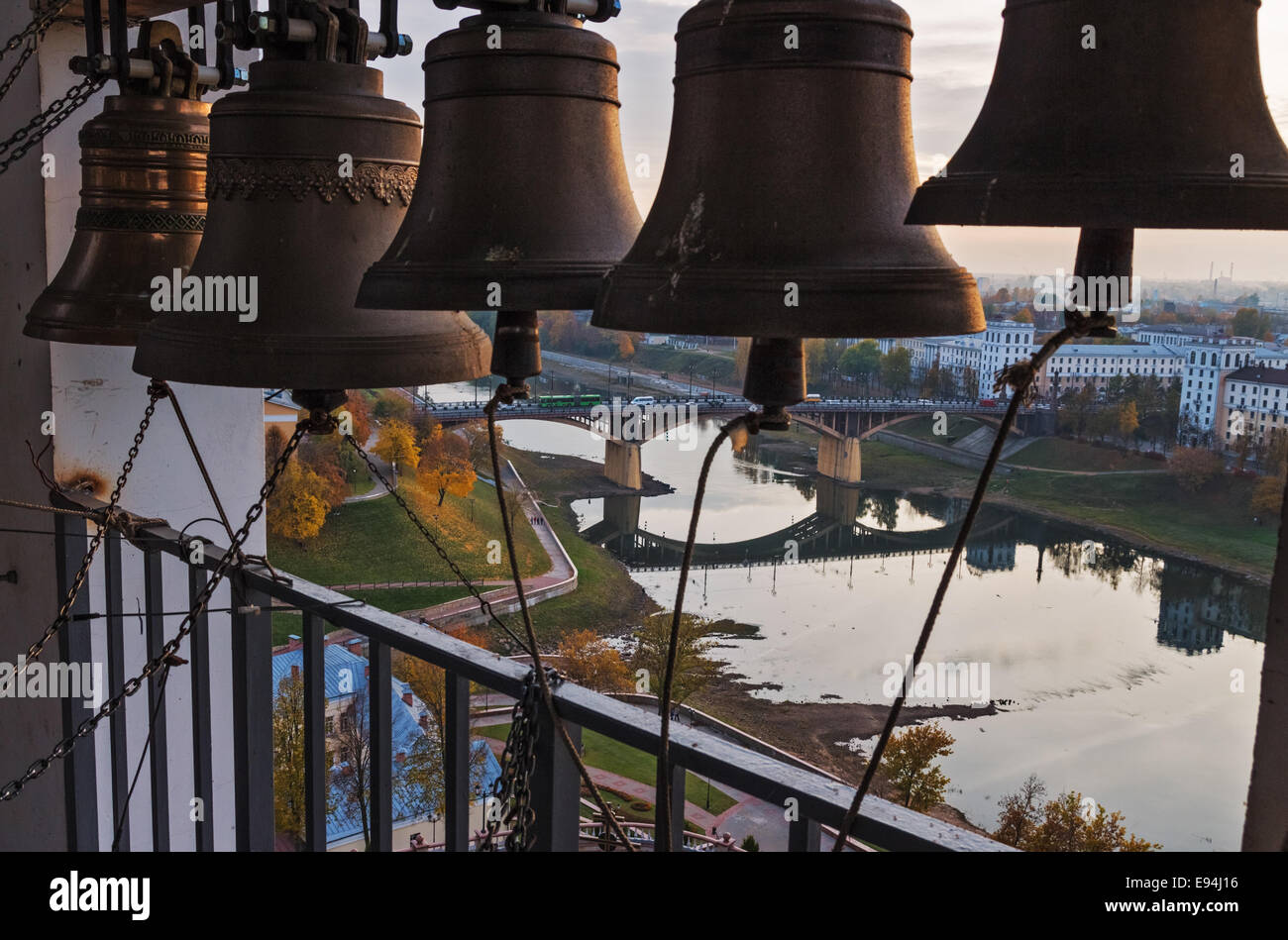 Bells under evening downtown Stock Photo - Alamy