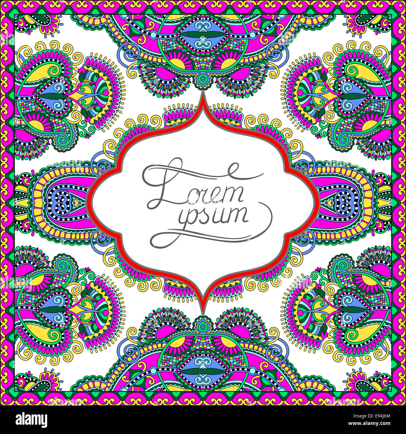 decorative pattern of ukrainian ethnic carpet design with place Stock ...