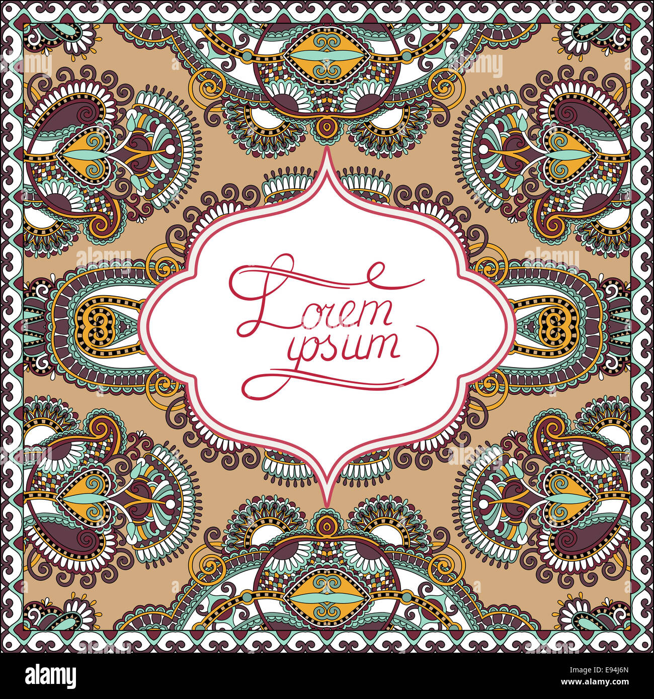 decorative pattern of ukrainian ethnic carpet design with place Stock ...