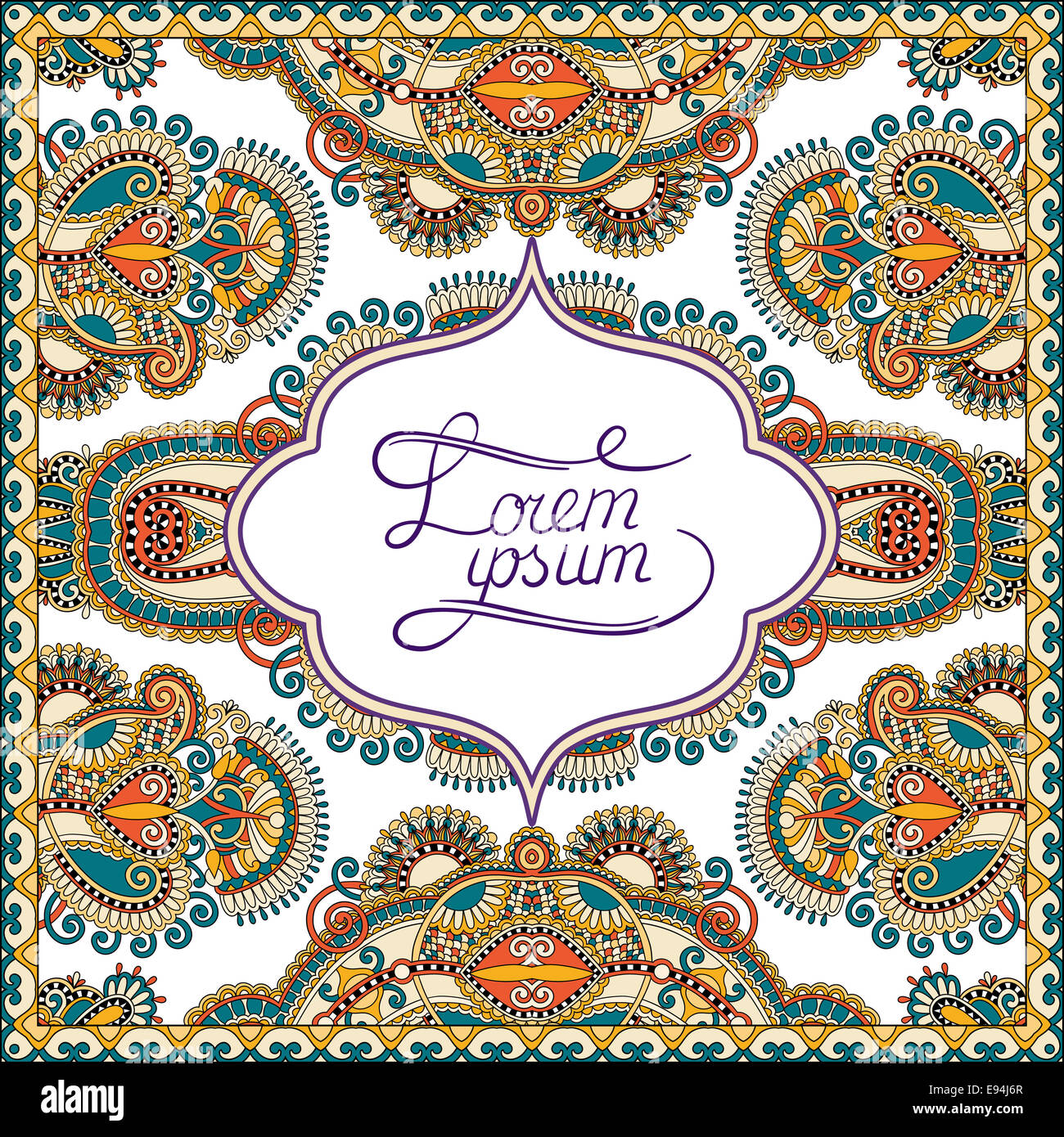 decorative pattern of ukrainian ethnic carpet design with place Stock ...