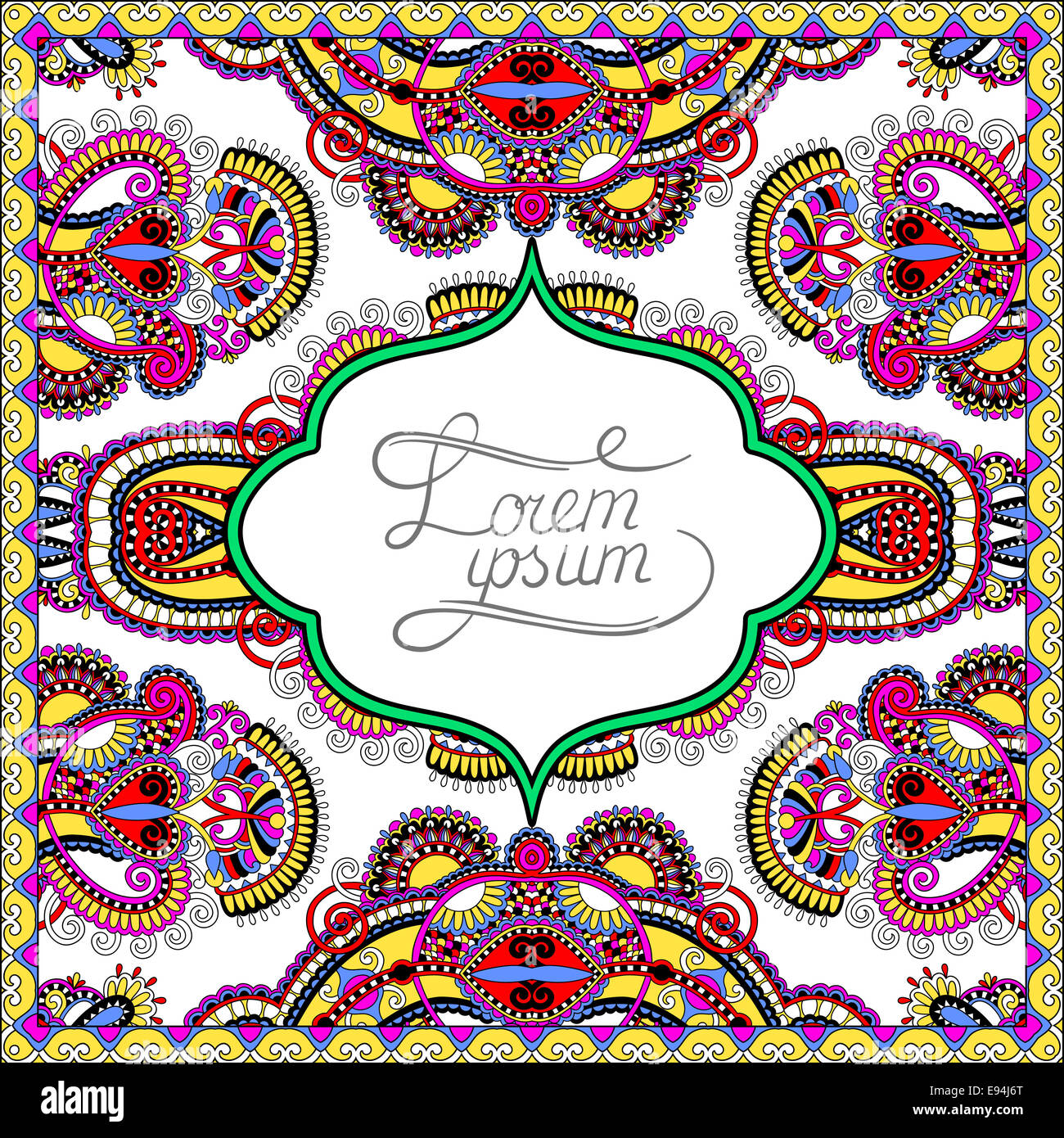 decorative pattern of ukrainian ethnic carpet design with place Stock ...