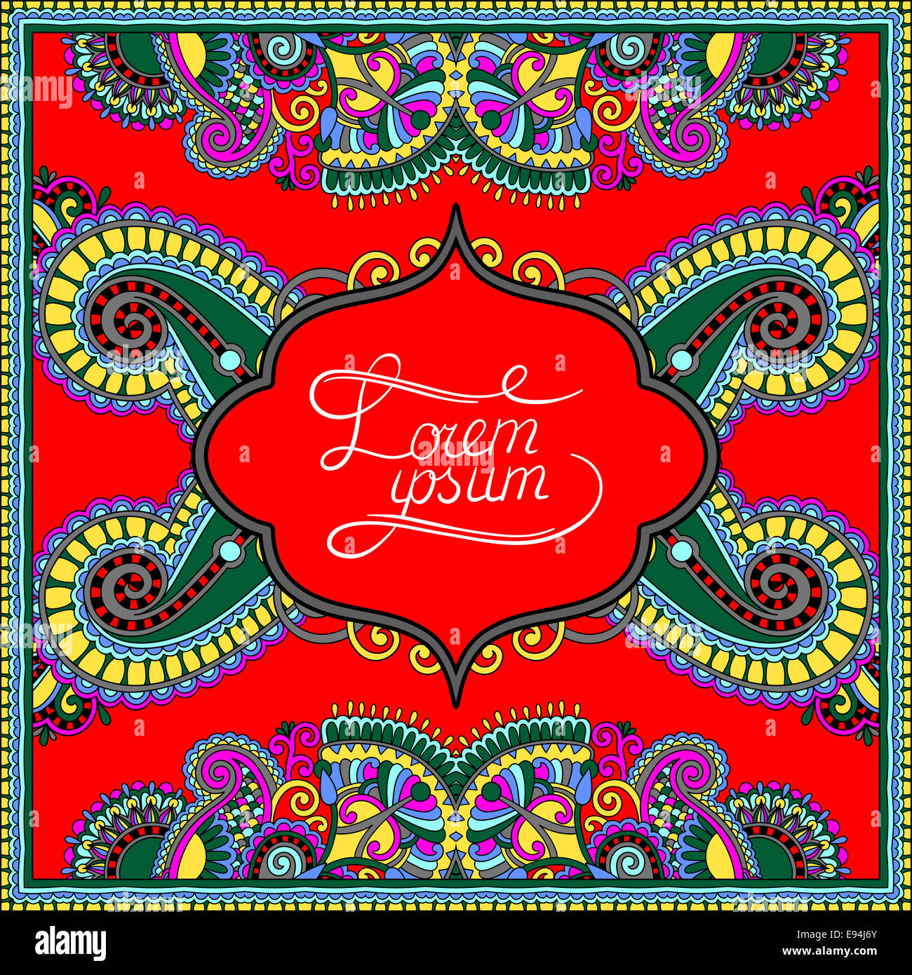 decorative pattern of ukrainian ethnic carpet design with place Stock ...