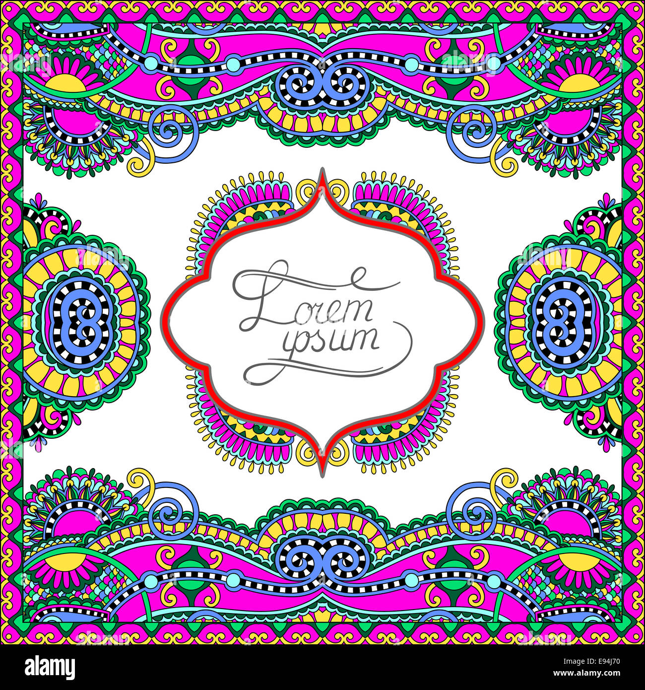 decorative pattern of ukrainian ethnic carpet design with place Stock ...