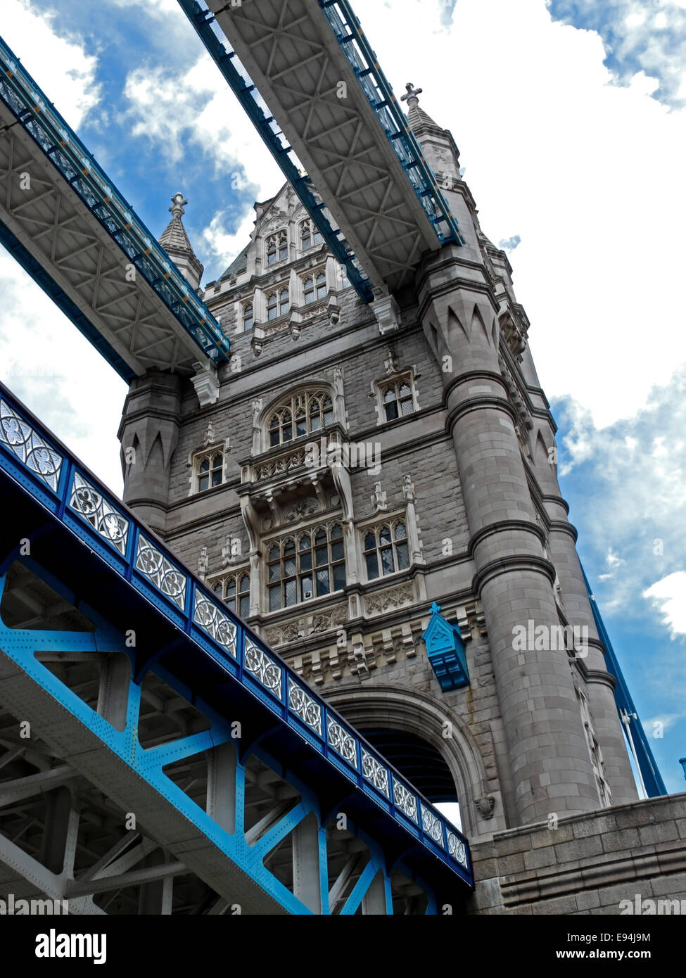 A view of one of the towers of Tower bridge in London Stock Photo - Alamy