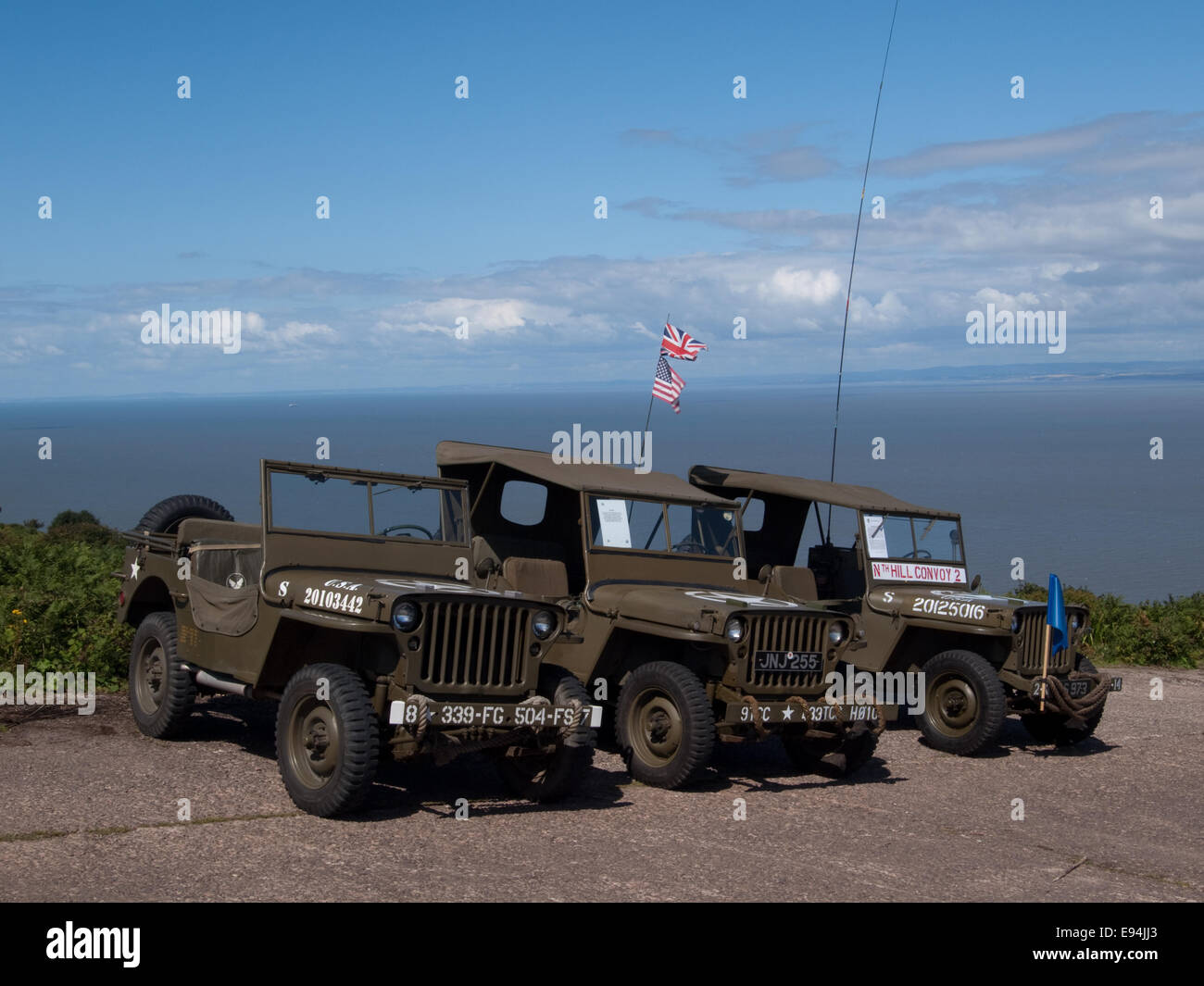 Willy's Jeep on display on North Hill, near Minehead. Somerset. England ...